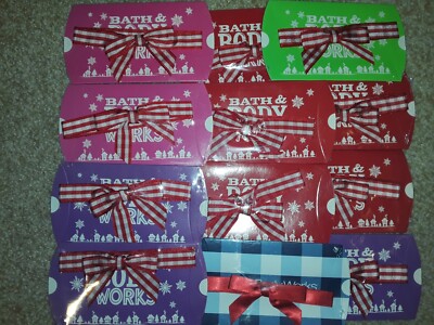 12x RARE BATH & BODY WORKS GINGHAM RED BLUE PINK GIFT SET CARD HOLDER ...