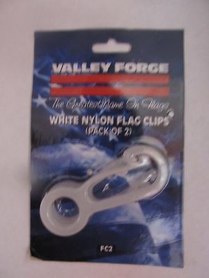 Flagpole White Nylon Flag Clips 2 3/4" Long #FC 2 Valley Forge Flag NEW ...