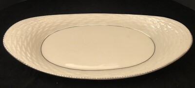 Vintage Lenox 13 1/2" RELISH/BREAD DISH Basketweave Design Platinum ...