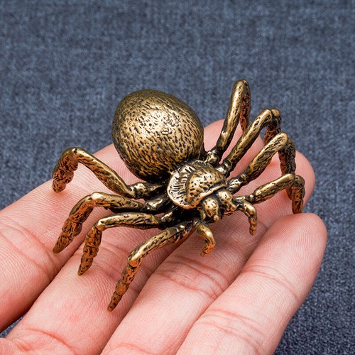 Animal Figurines Brass Spider Figurine Statue House Office Table ...