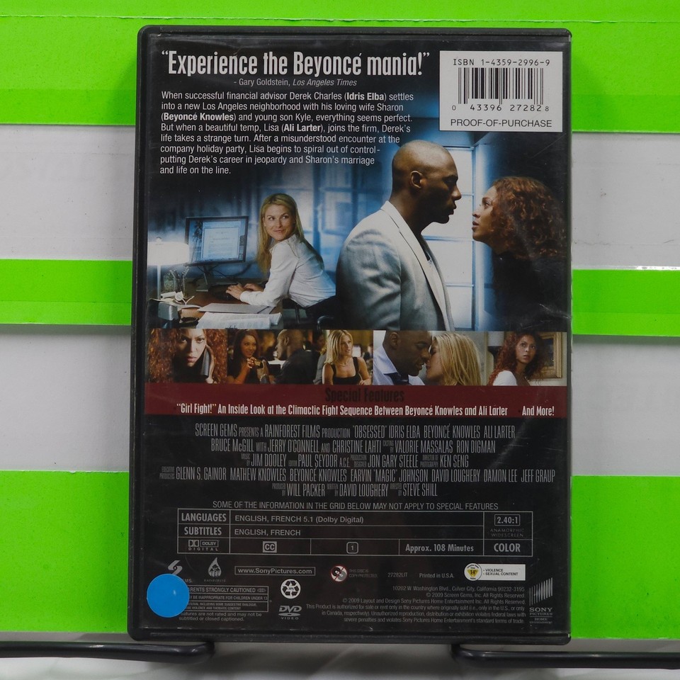OBSESSED IDRIS ELBA BEYONCE KNOWLES & ALI LARTER DVD | eBay