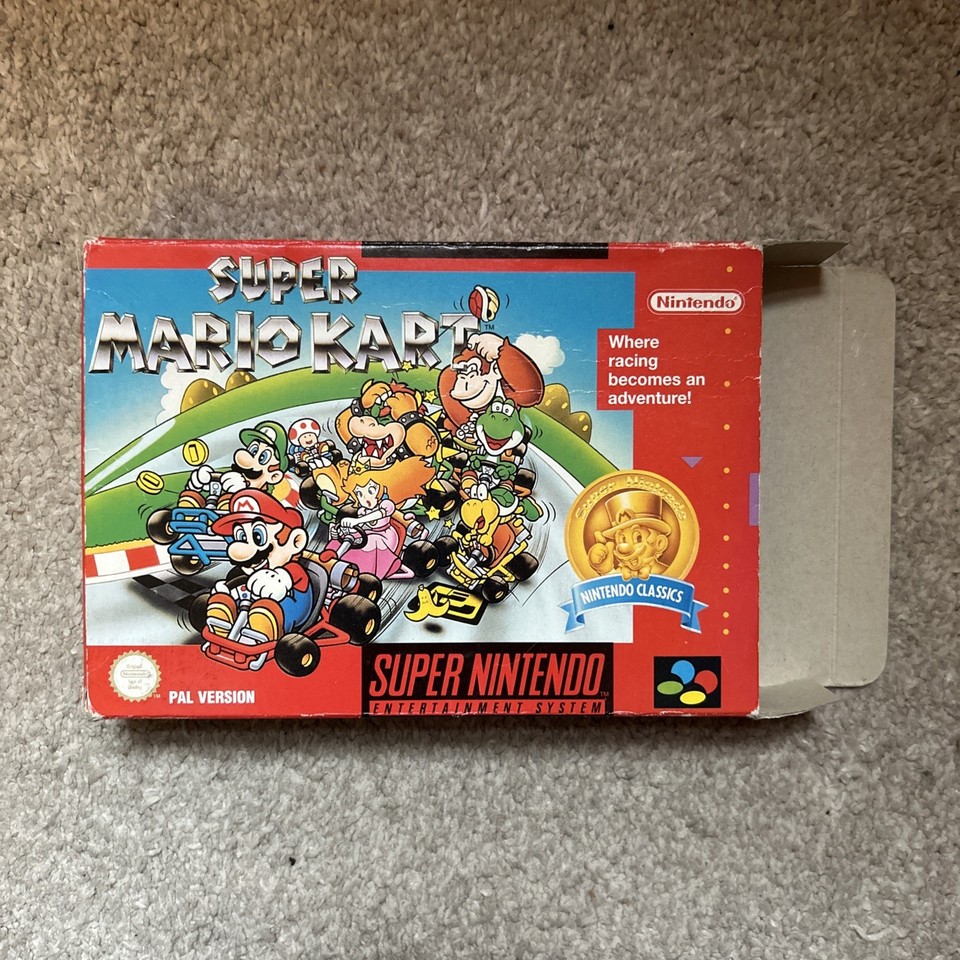 Rare Mario Kart (Rare Red Box) PAL SNES (Complete) Super Nintendo Game ...