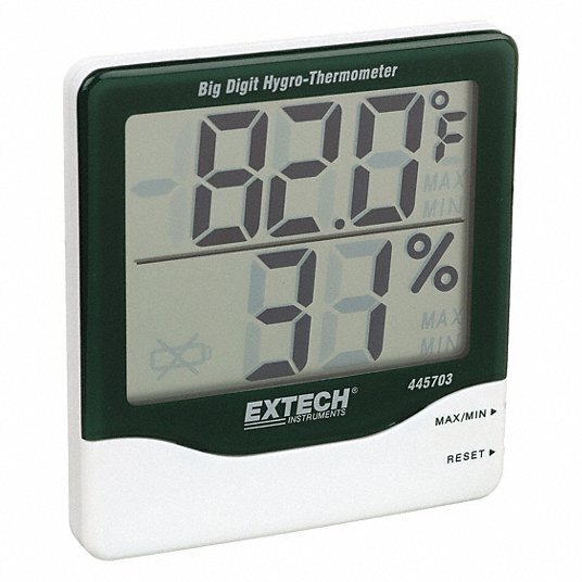 Extech 445703 Big Digit LCD Hygro-Thermometer - White/Green for sale ...
