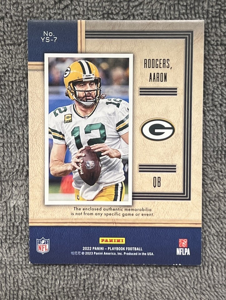 2022 Panini Playbook Aaron Rodgers Yearbook Patch /99 Packers Jets | eBay