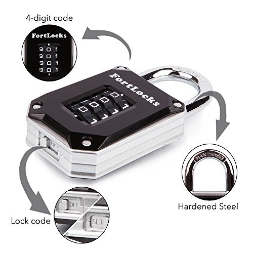 2 Pack - Heavy Duty Waterproof Resettable Combination Lock 4 Digit ...