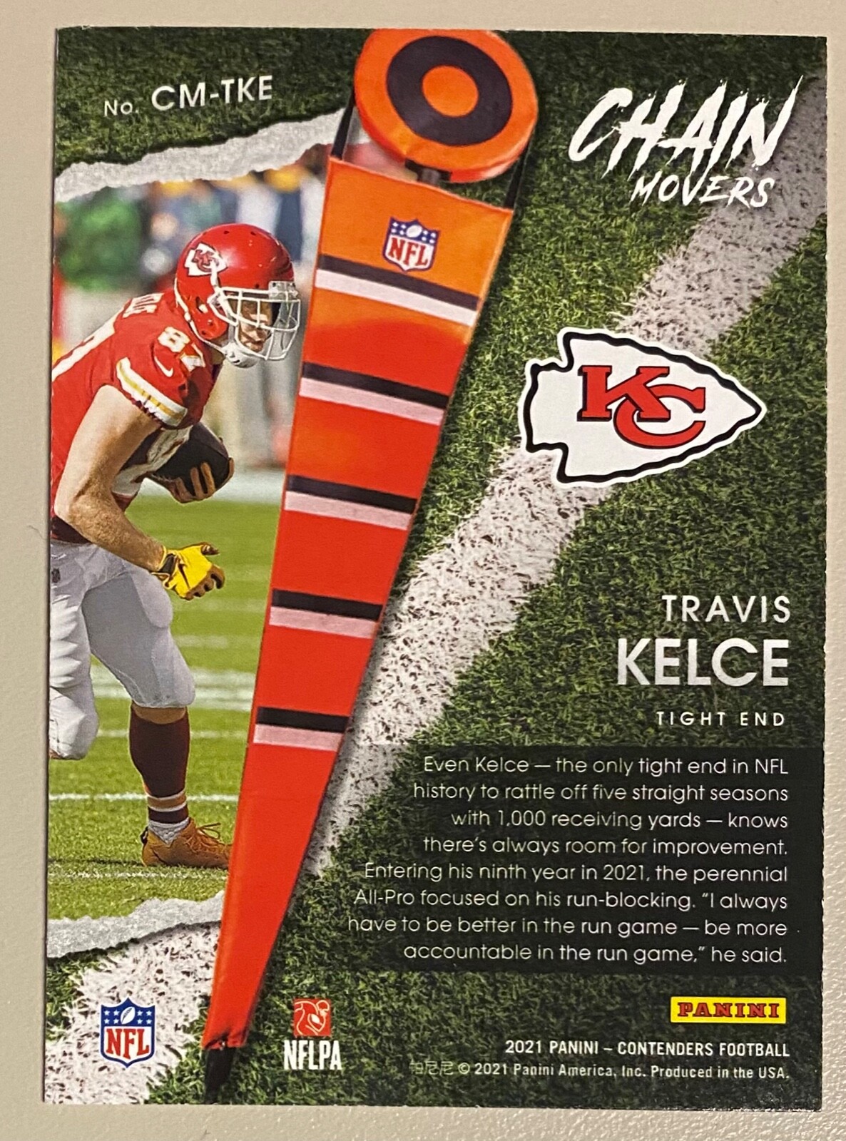 Travis Kelce 2021 Contenders Football Chain Movers Insert #CM-TKE ...