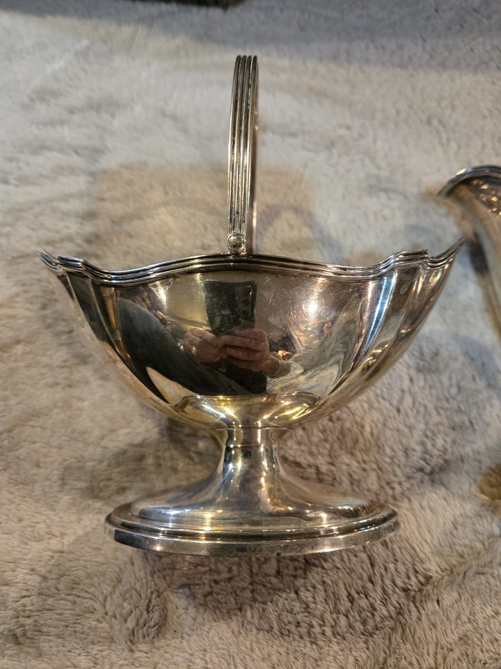 GORHAM PLYMOUTH STERLING SILVER CREAMER & SUGAR BASKET 249.4 GRAMS | eBay