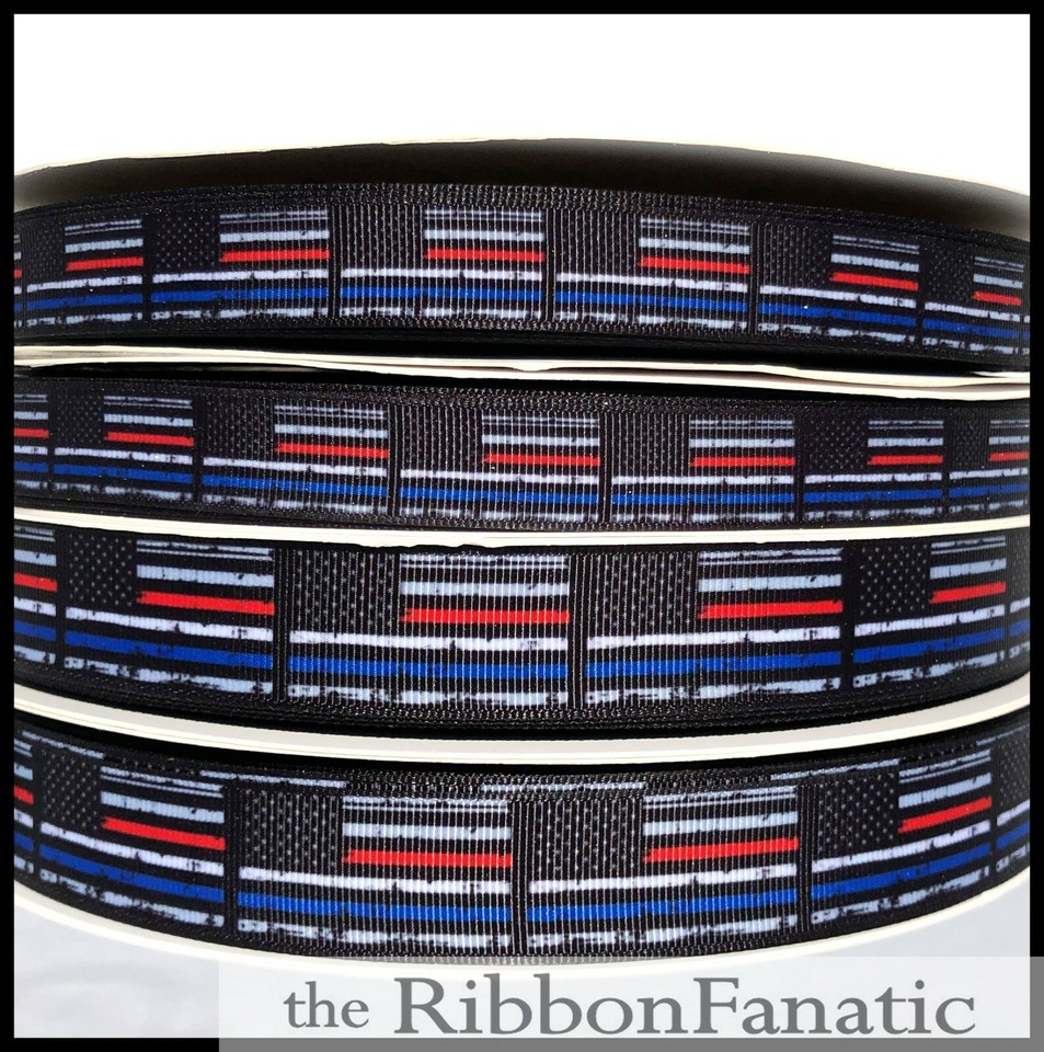 3 yds 5/8" or 7/8" or 1.5" First Responder Distressed Flag Grosgrain ...
