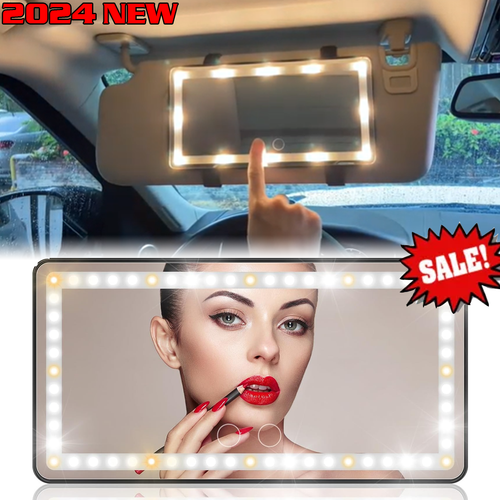 Car Sun Visor Vanity Mirror 60 LEDs Touch Screen Makeup Mirror For ...