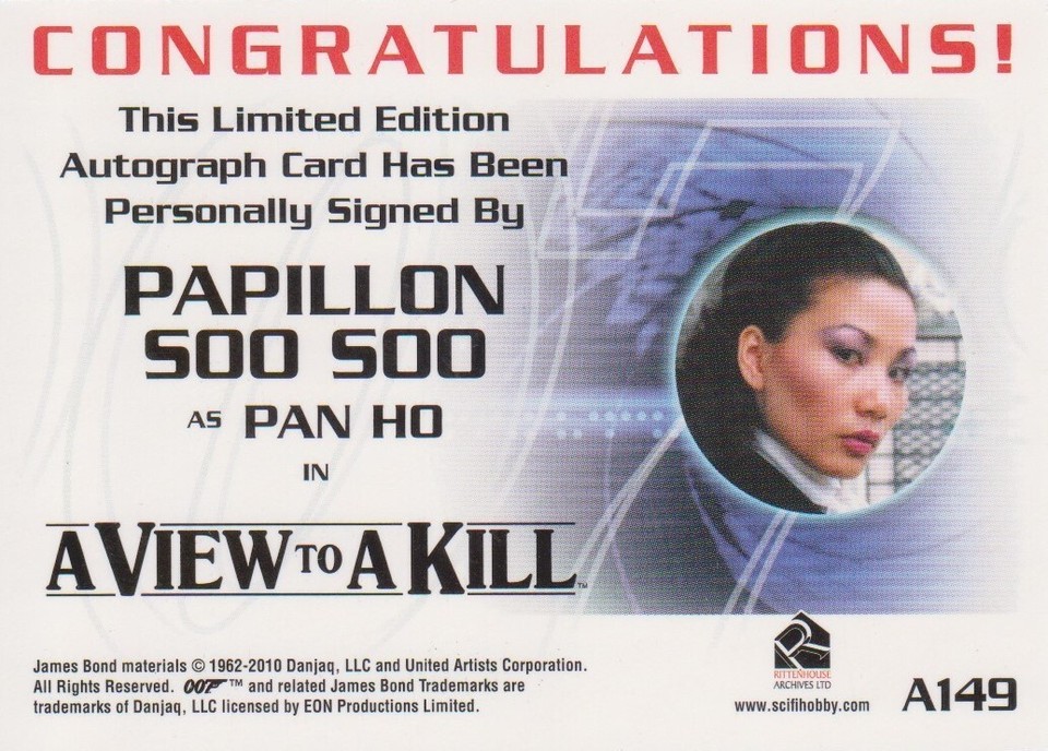 2010 JAMES BOND HEROES & VILLAINS PAPILLON SOO SOO AS PAN HO AUTOGRAPH ...