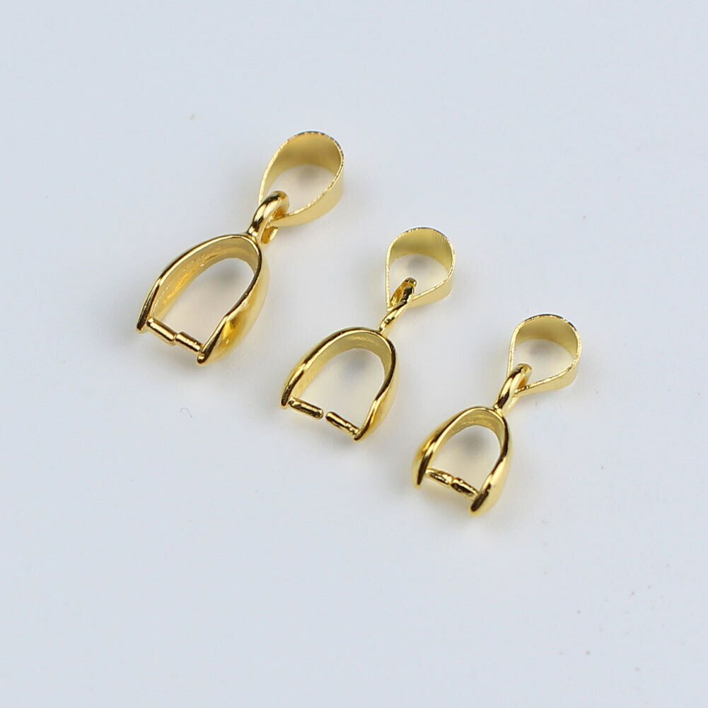 50pcs/lot Copper Pendant Pinch Bails Connectors for DIY Jewelry Making ...