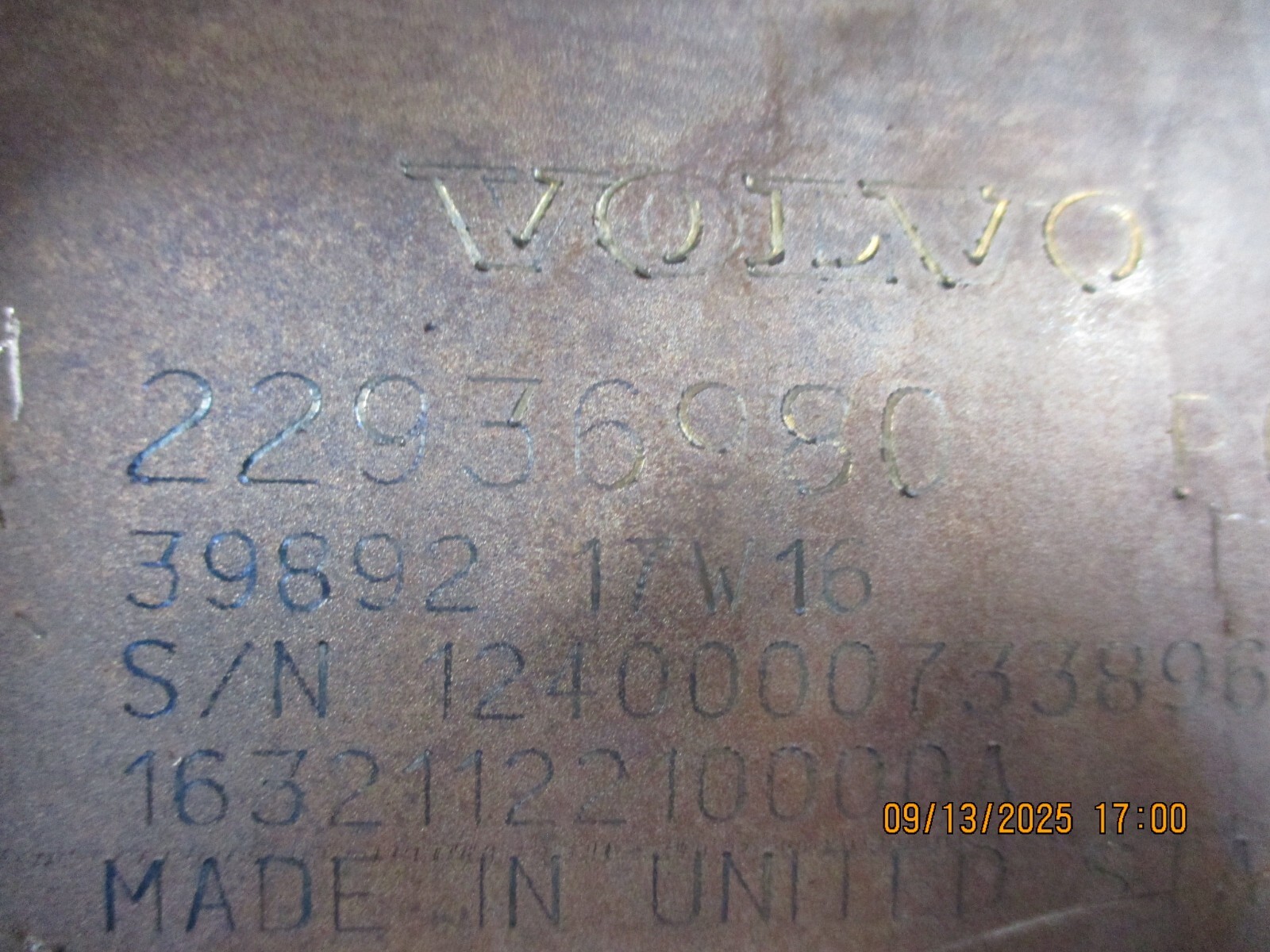 USED Genuine OEM VOLVO D13 US17-23 DPF FILTER 23108407 GOOD WORKING ...