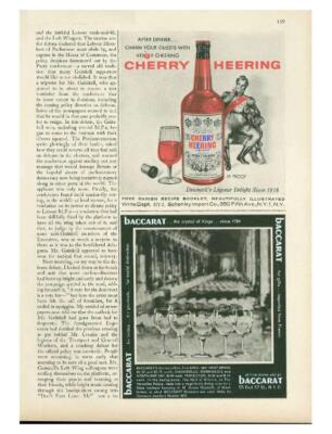 TWO ADs for One: 1960 Baccarat PRINT AD Cherry Heering Liqueur | eBay