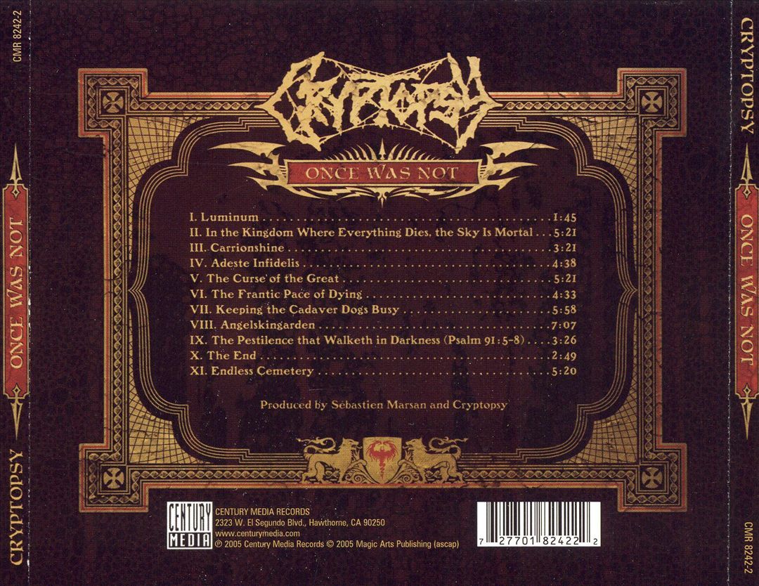 CRYPTOPSY ONCE WAS NOT NEW CD 727701824222| eBay
