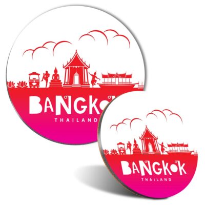 Mouse Mat & Coaster Set Bangkok Thailand Travel Design Illustration ...