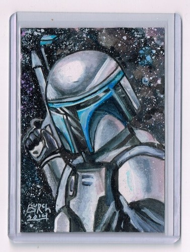 ACEO Sketch Card JANGO FETT Watercolor STAR WARS by Steven Burch 1/1 | eBay