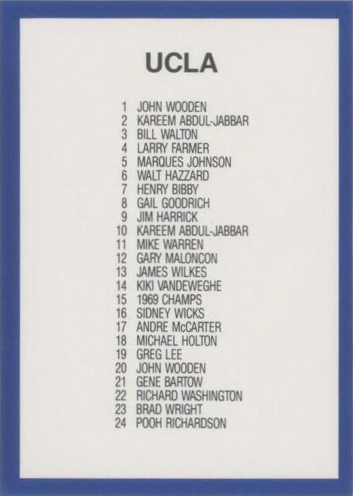 1990-91 Collegiate Collection UCLA Bruins 150 Card Alumni Set ...
