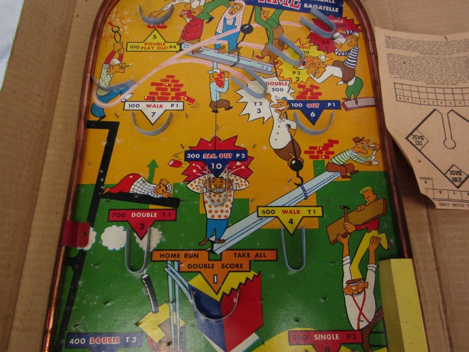 Vintage Sears Roebuck HAPPI TIME 5-IN-ONE Toy Pinball Game MARBLE SHOOT ...