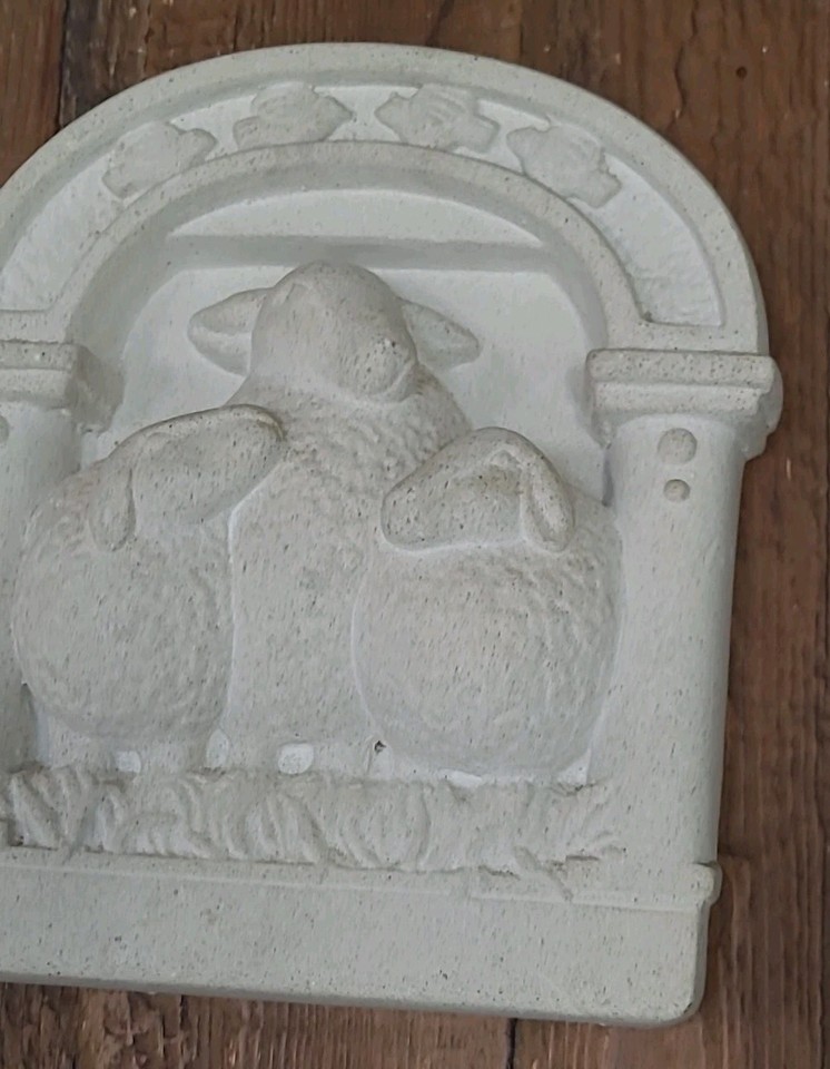 Vintage George Carruth Studio Plaque 3 Sheep Birds Cast Stone 1987 7.5 ...