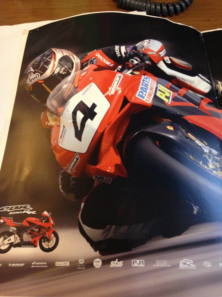 Honda Racing Poster CBR600RR Hayes 1st Road Atlanta | eBay