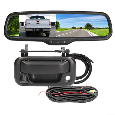 4.3" Mirror Monitor Tailgate Handle Backup Camera for Ford F150 2004 ...