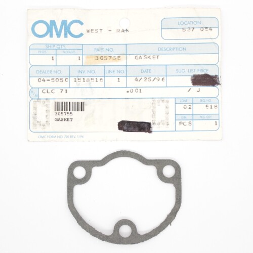 OMC Water Pump Gasket Part Number - 305755 | eBay