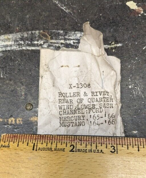 NOS 1964 65 66 Ford Mustang Mercury Quarter Window Sash Roller & Rivet ...