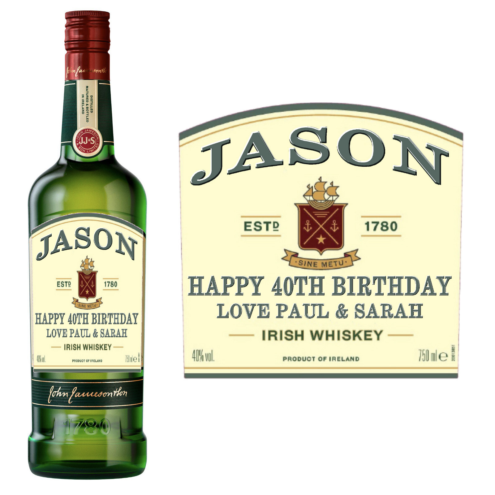 Jameson Irish Whiskey Label