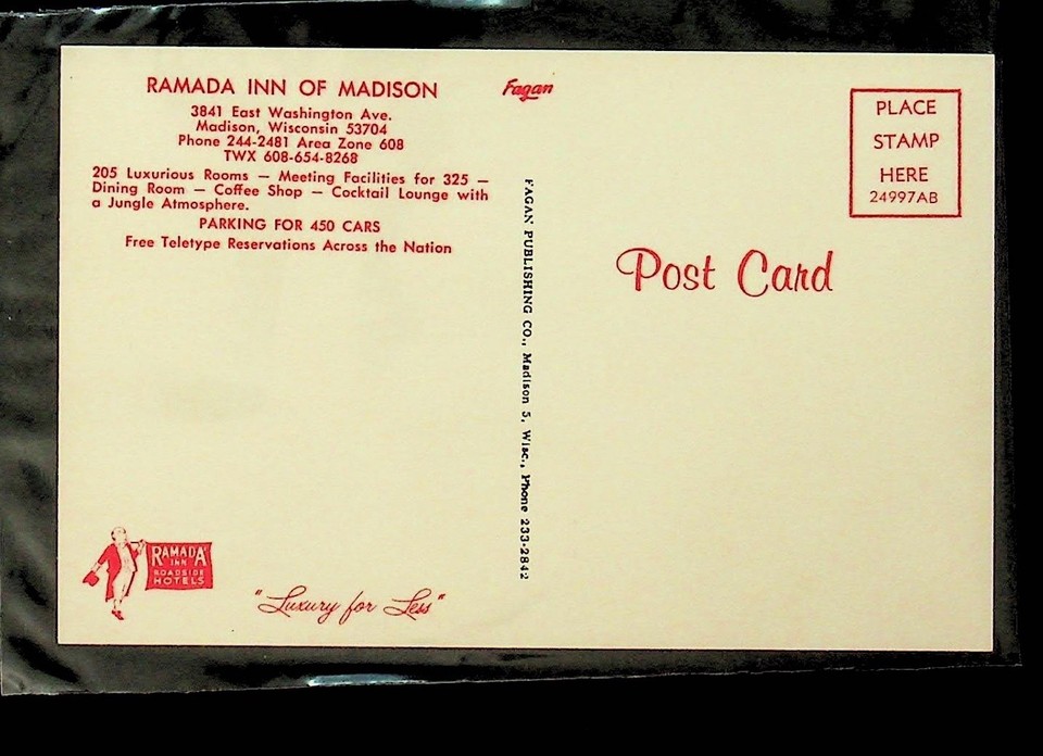 Ramada Inn Of Madison Madison Wisconsin Post Card -P60 | eBay
