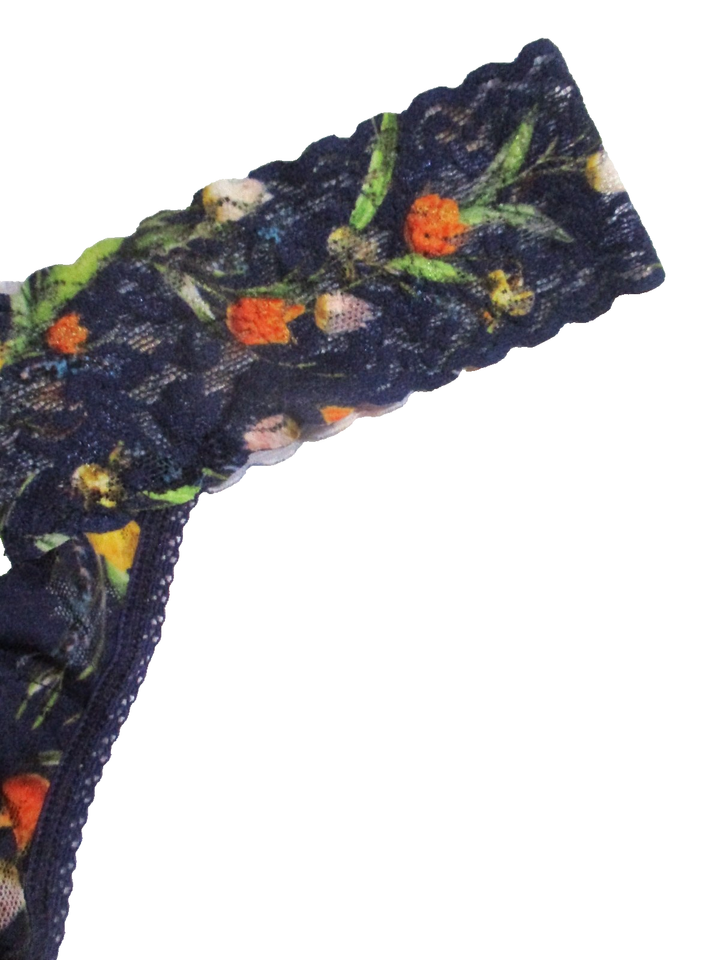 HANKY PANKY ONE SIZE OS THONG 4911 LOW RISE MULTICOLOR FLORAL NYLON ...
