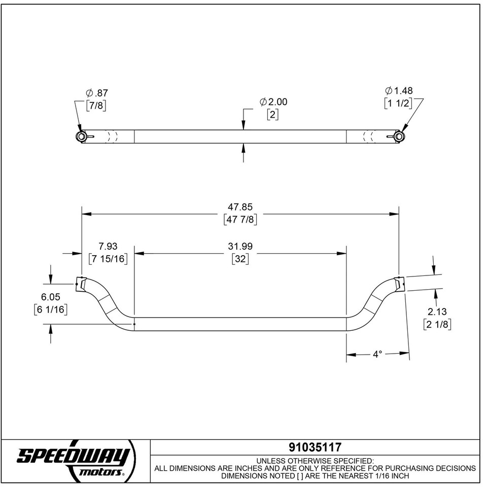 Dropped Gasser Front Axle, Fits Chevy Spindle, 48 Inch Wide, 6 Inch ...