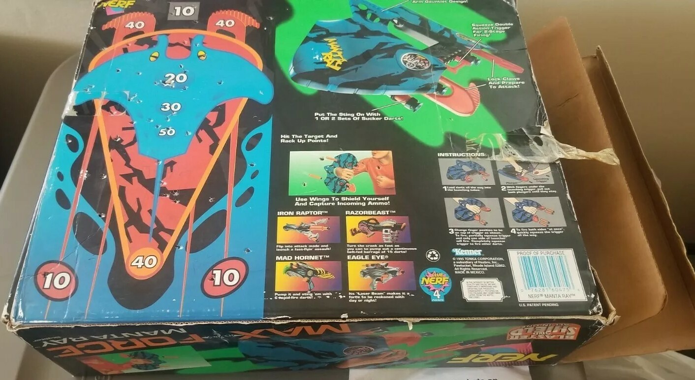 NERF Max Force Manta Ray Blaster With Box | eBay