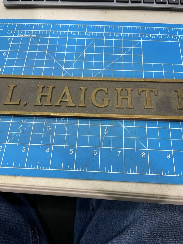Vintage Solid Cast Brass Advertising Office Door Name Plate W. L ...