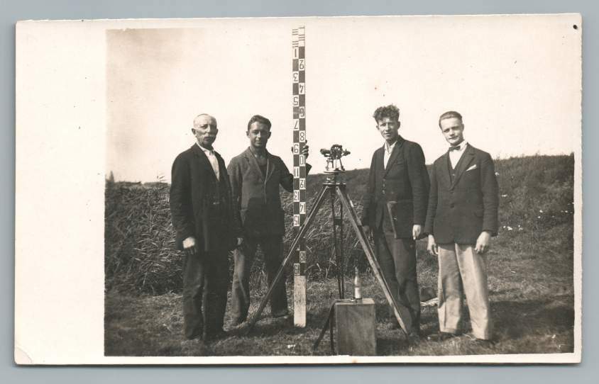 European SURVEYORS w Stadia Rod RPPC Antique Surveying Occupation Photo ...