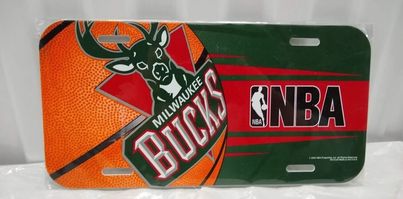 Milwaukee Bucks Officially Licensed 6x12 Plastic Logo License Plate ...