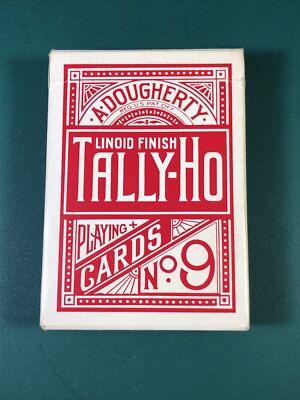 VTG Tally Ho | No 9 | Dougherty Playing Cards BOX ONLY | Red | Fan Back ...