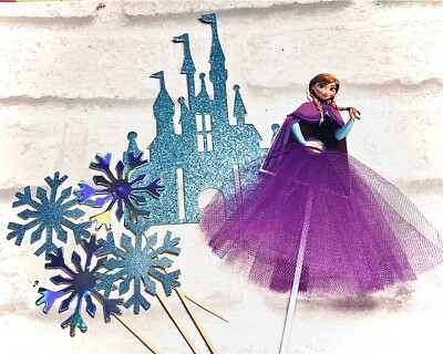 Frozen Cake Topper Set ..Anna,Castle,snowflakes, ……Birthday Party | eBay