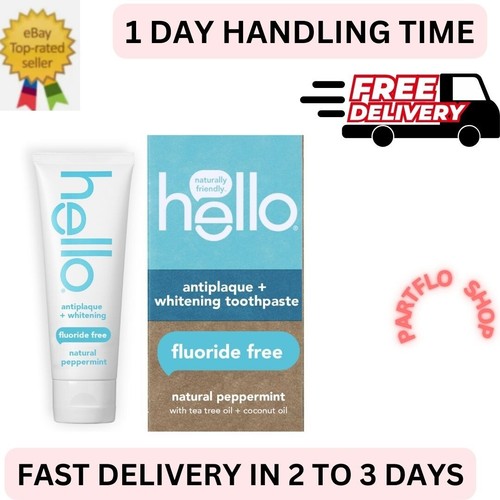 Hello Antiplaque + Whitening Toothpaste, Natural Peppermint Tea Tree ...