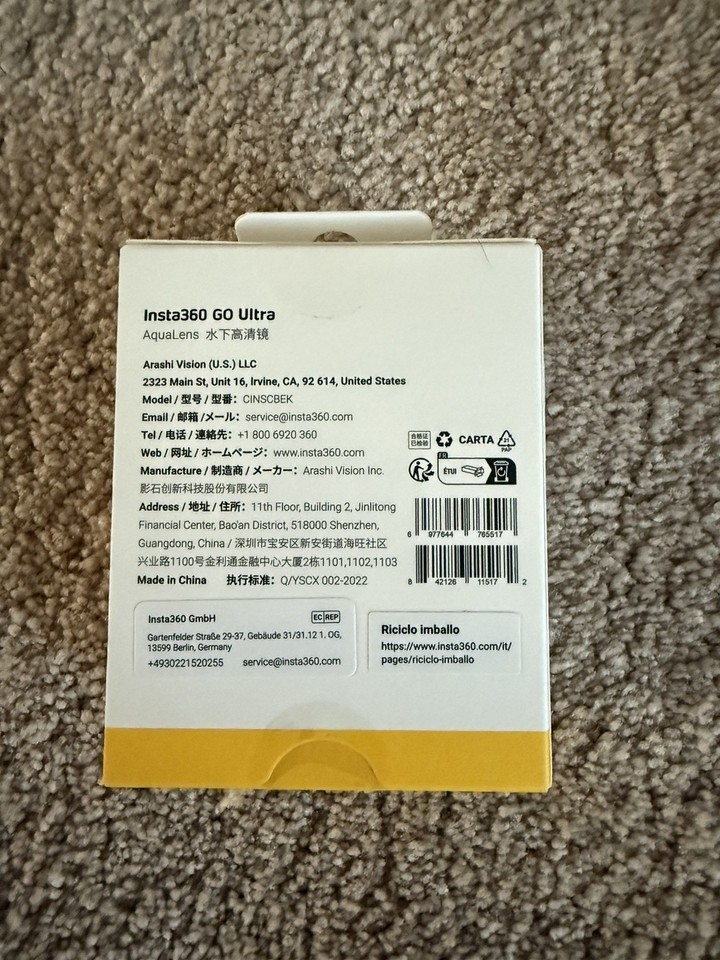 Insta 360 Go Ultra Aqua Lens Cover New Sealed | eBay UK