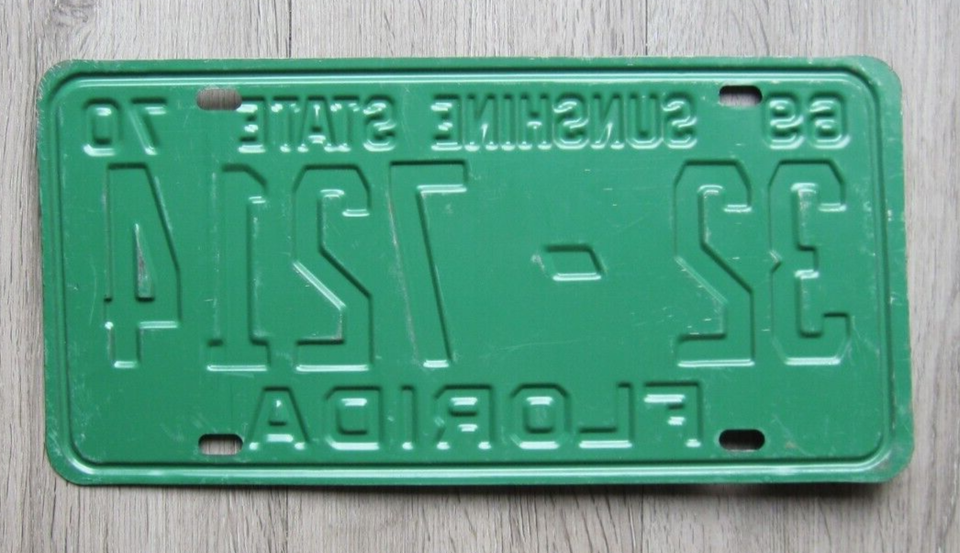 1969 1970 Florida License Plate Indian River County Tag 32-7214 | eBay