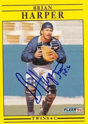 Brian Harper autographed baseball card (Minnesota Twins) 1991 Fleer ...