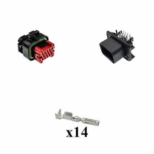 Ampseal Male 14-Way Connector Kit Black PCB 90° | eBay