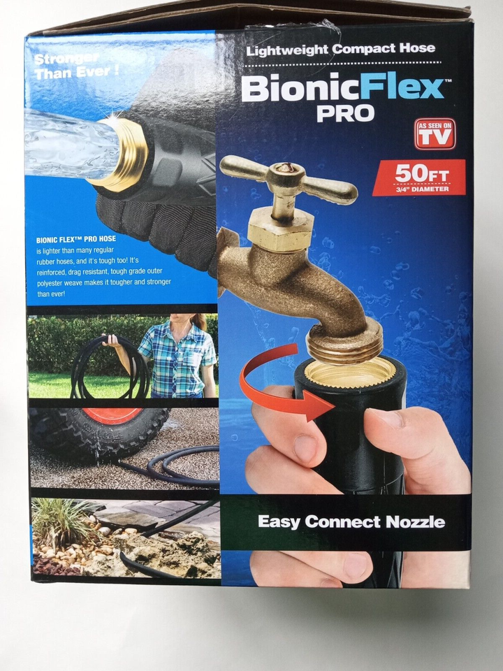 Bionic Flex PRO 50’ Garden Hose, Heavy Duty & Lightweight Weatherproof ...