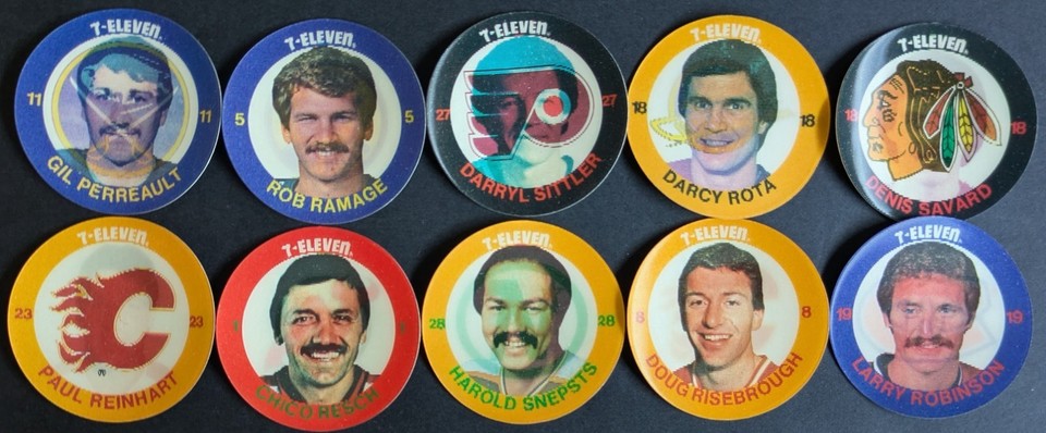 1984/85 7-11 Slurpee NHL Player Action Sticker Discs Full Set Of 60 ...