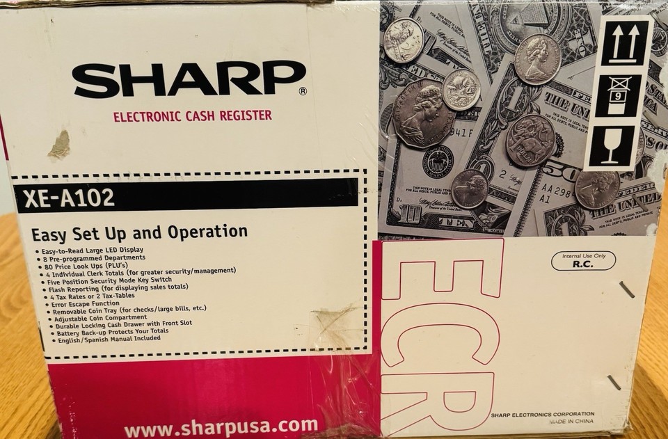 SHARP XE-A102 Electric Cash Register New Large LED Display w/ Keys and ...