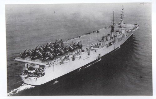 US Navy Ship Aircraft Carrier USS Saipan CVL 48 USN Aerial View 1950s ...