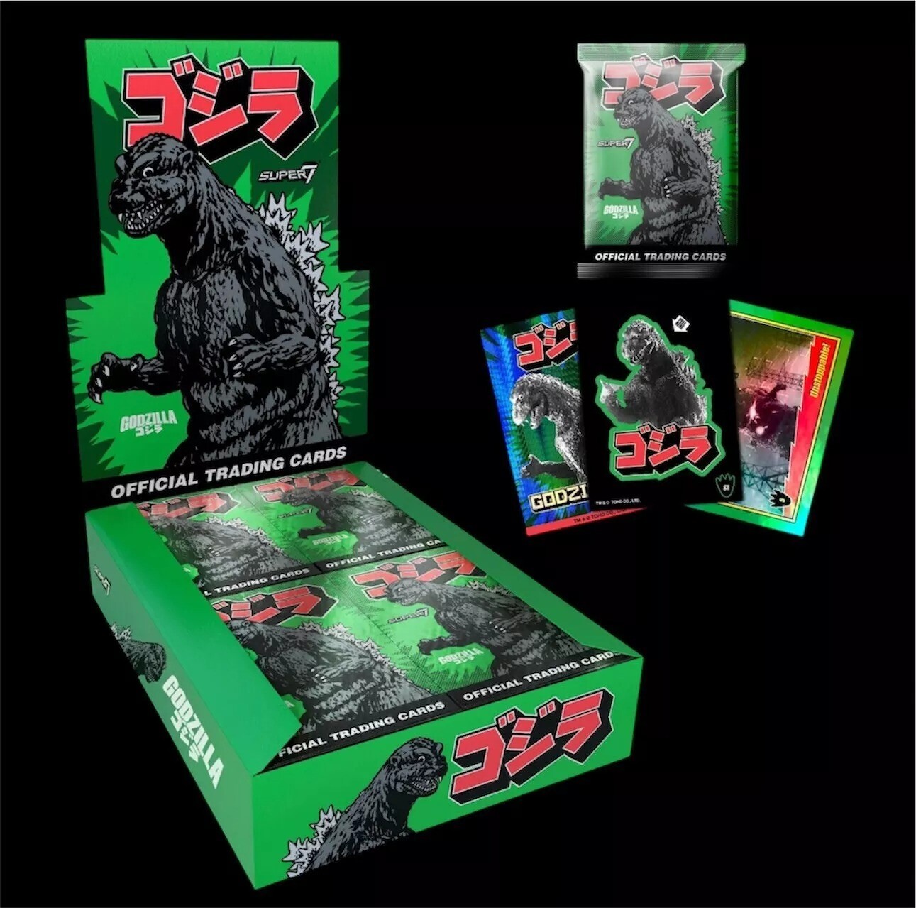 2024 SUPER 7 GODZILLA Toho Showa Series 1 Foil Pack Trading Cards Box ...