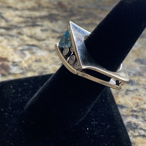 14k Designer Harry Roa Diamonds Blue Stone Modern Ring One Of A Kind | eBay