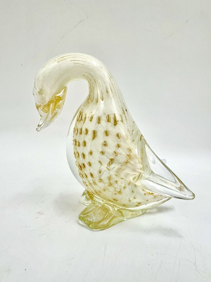 Vintage Murano Alfredo Barbini Or AVEM Birds Duck Art Glass Gold ...