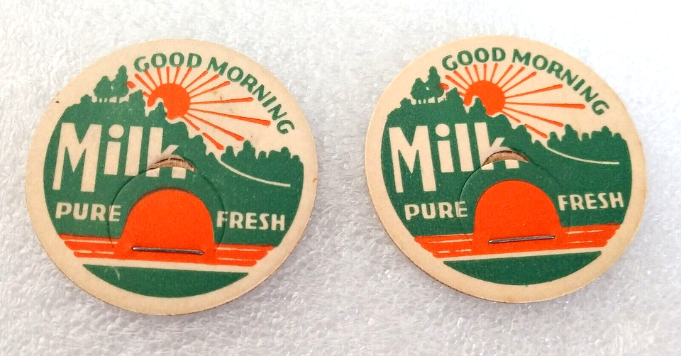 2 Generic Good Morning Pure Fresh Milk Dairy Products Farm Bottle Cap ...